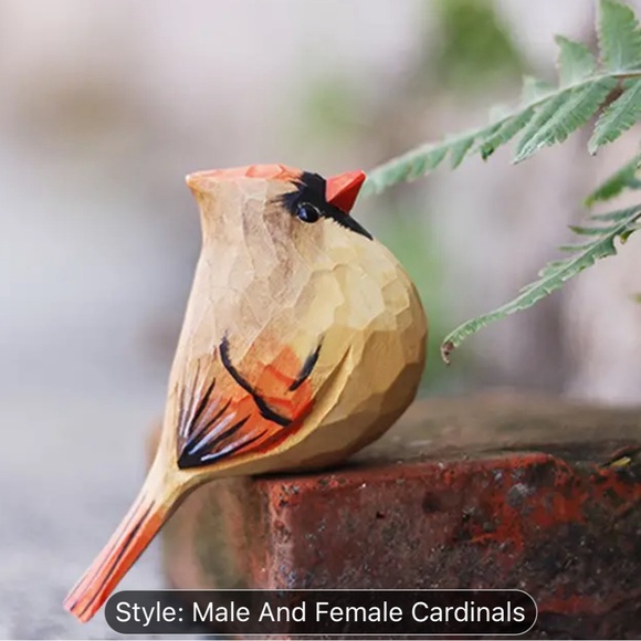 Art | New Precious Handmade Wood Carved Cardinal Couple Statues On ...